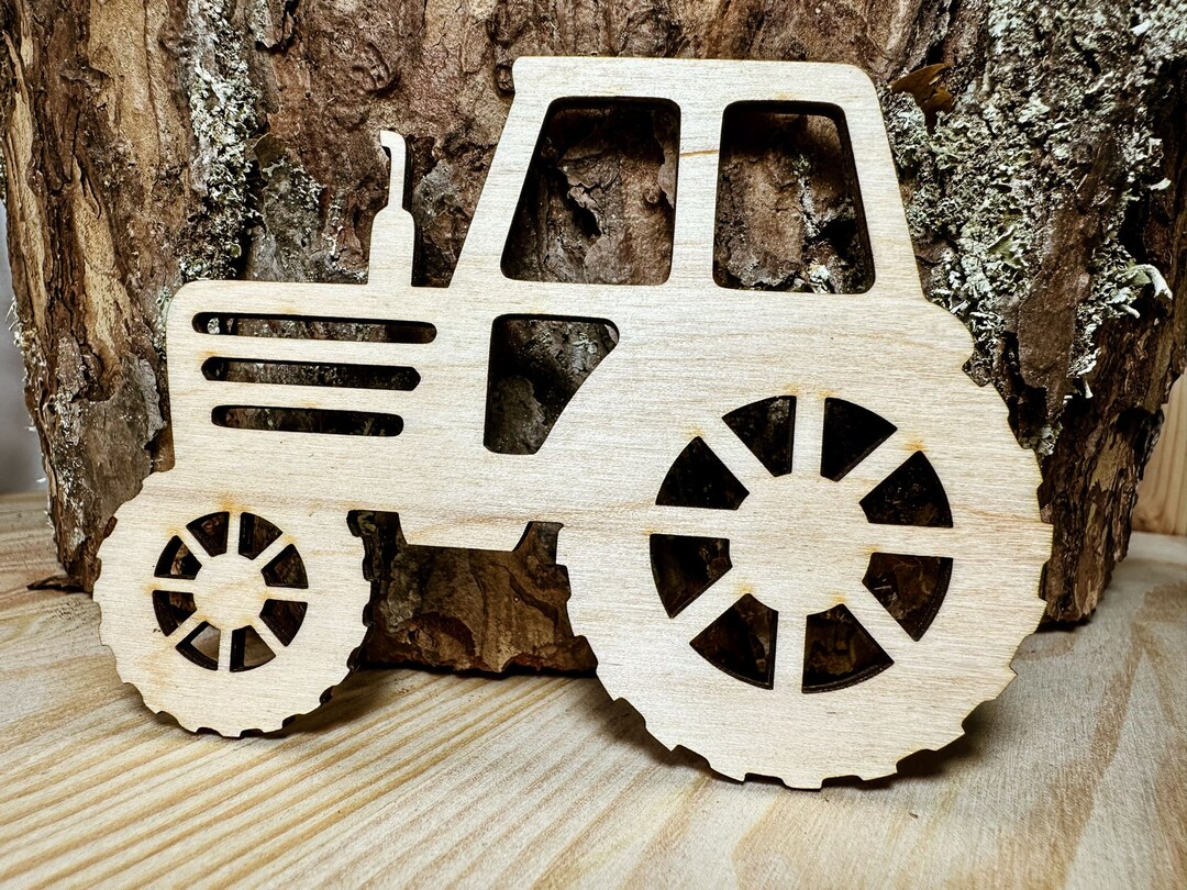Wooden Tractor Shape for Crafts and Decorations, Tractor Silhouette ...