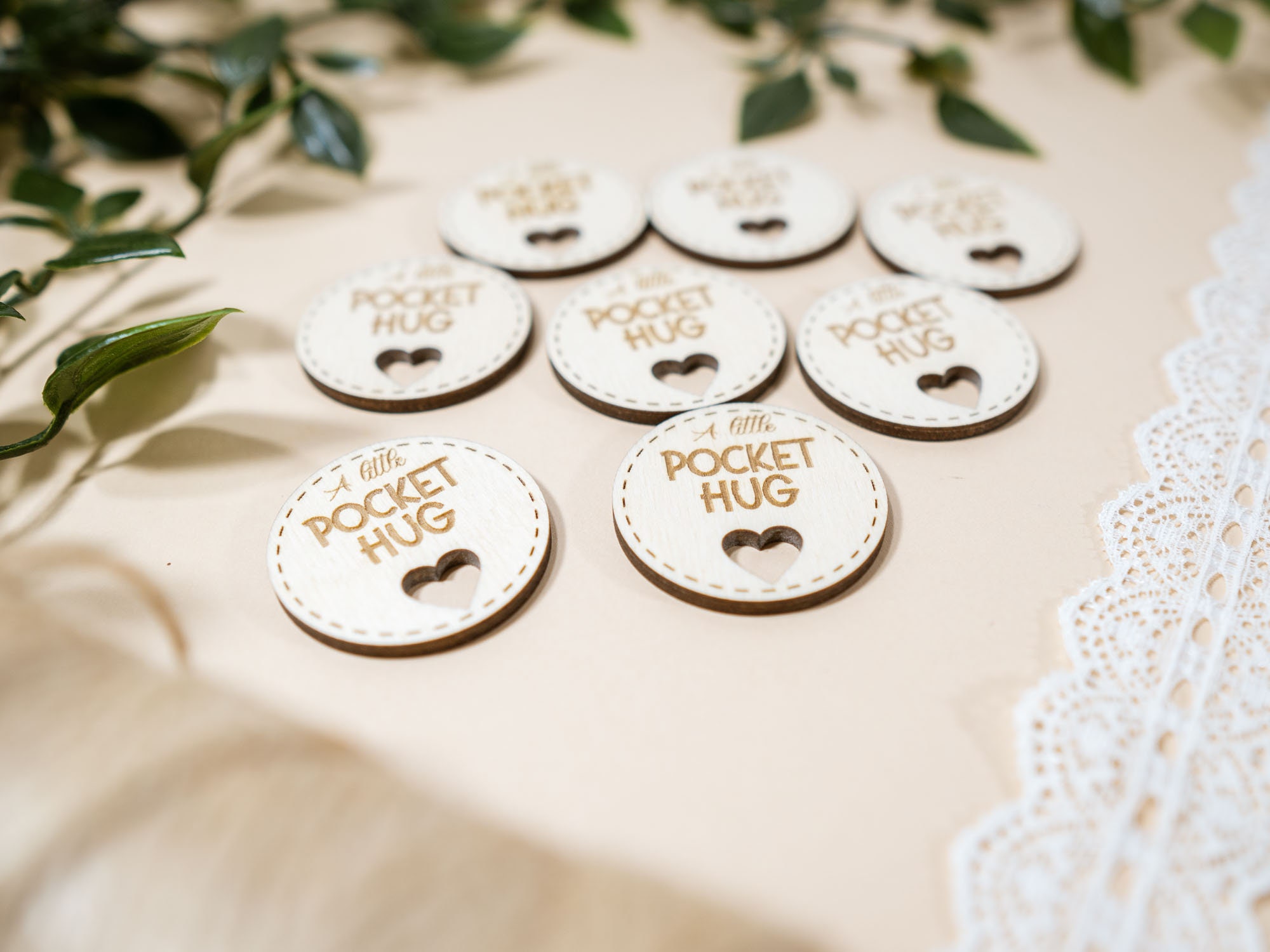 10 - 100 Pocket Hugs Tokens, Little Hug Token, Pocket Hug Wooden ...