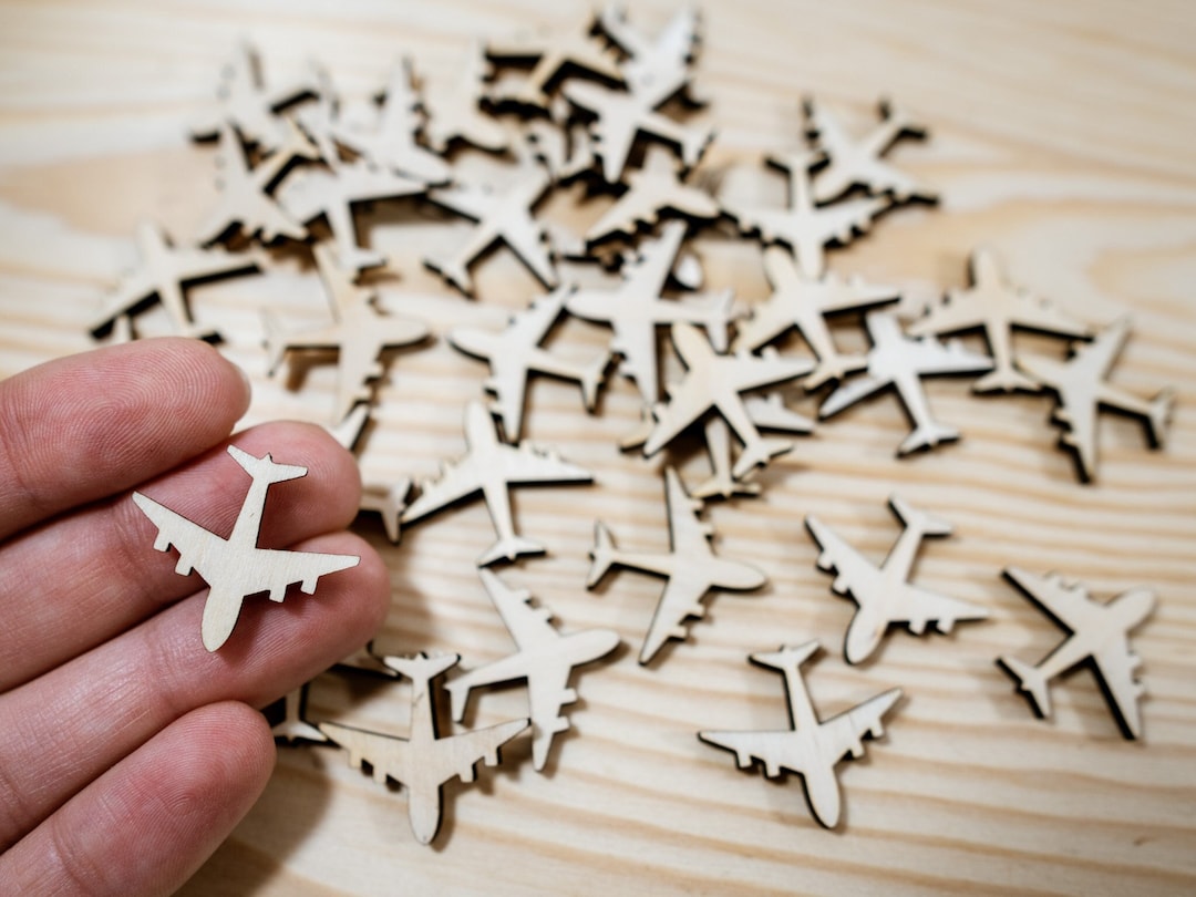 50x 1 Inches (2,5cm) PLANE Shape Wooden, Mini Airplanes, Wooden Blank ...
