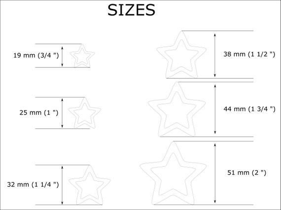 Stars Outline Different Sizes