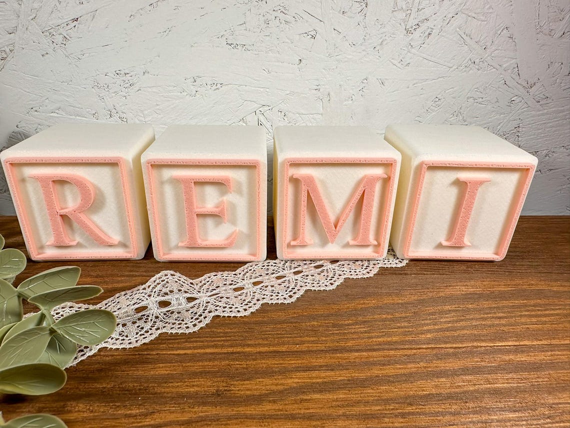 Block Letters, Freestanding Name Sign for Nursery Shelf, Letters for ...