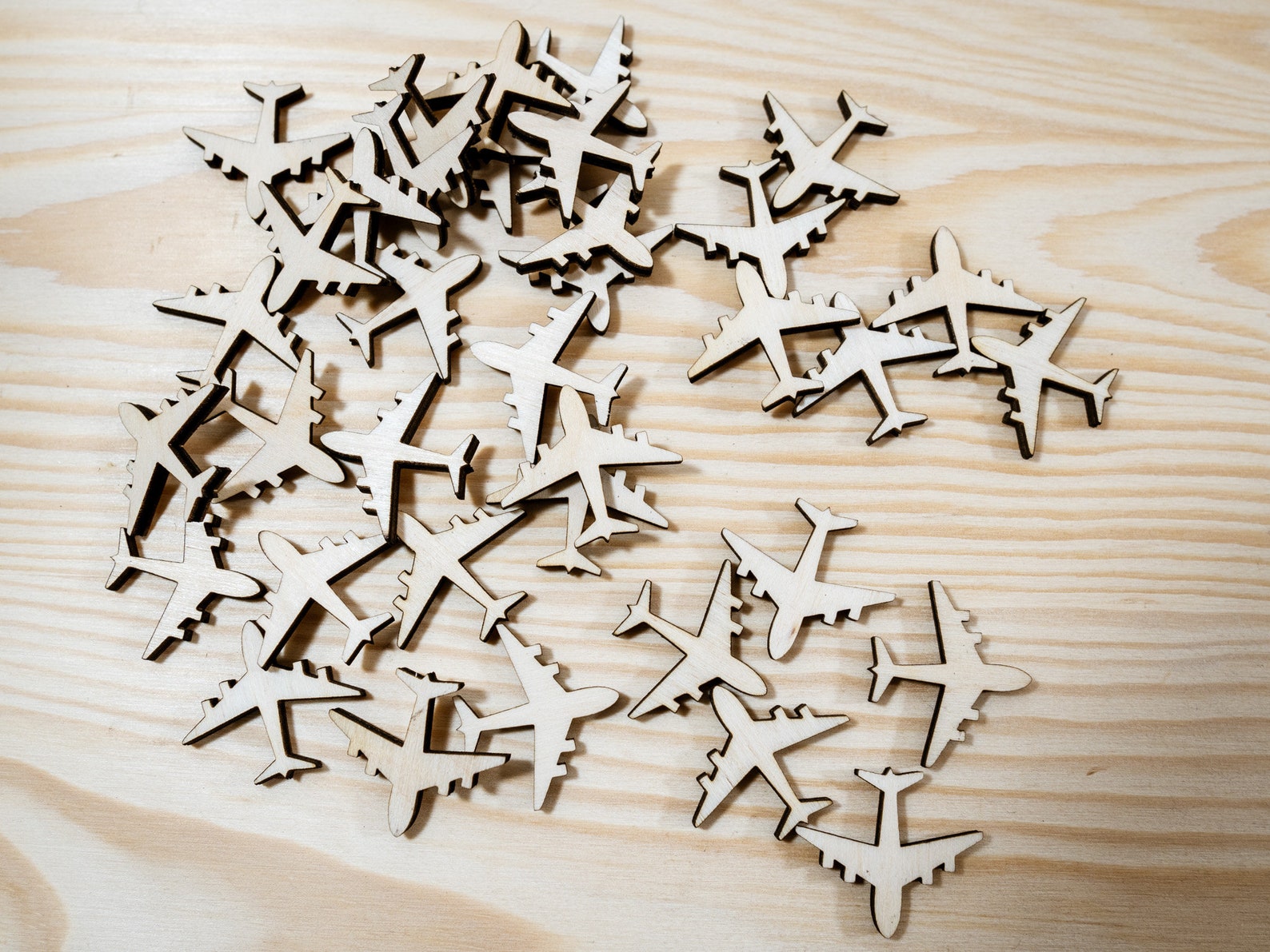 50x 1 Inches (2,5cm) PLANE Shape Wooden, Mini Airplanes, Wooden Blank ...