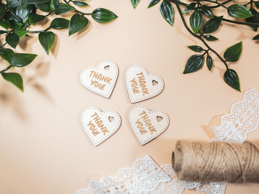15 Thank You Tokens, Little Wood Rustic Gift Tag Token, Thank You Tag ...