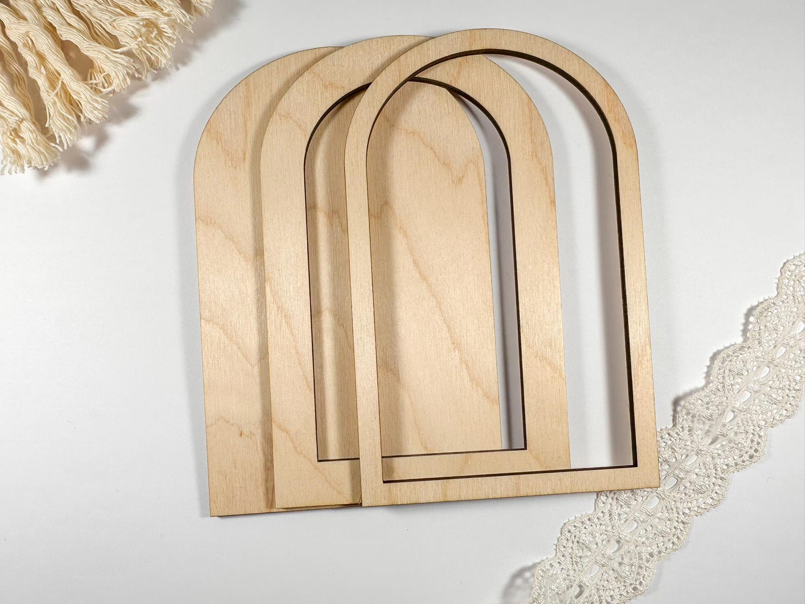 3 Layered Arch Outline Frame + Back Wooden Arch Crafts, Wooden Arch ...
