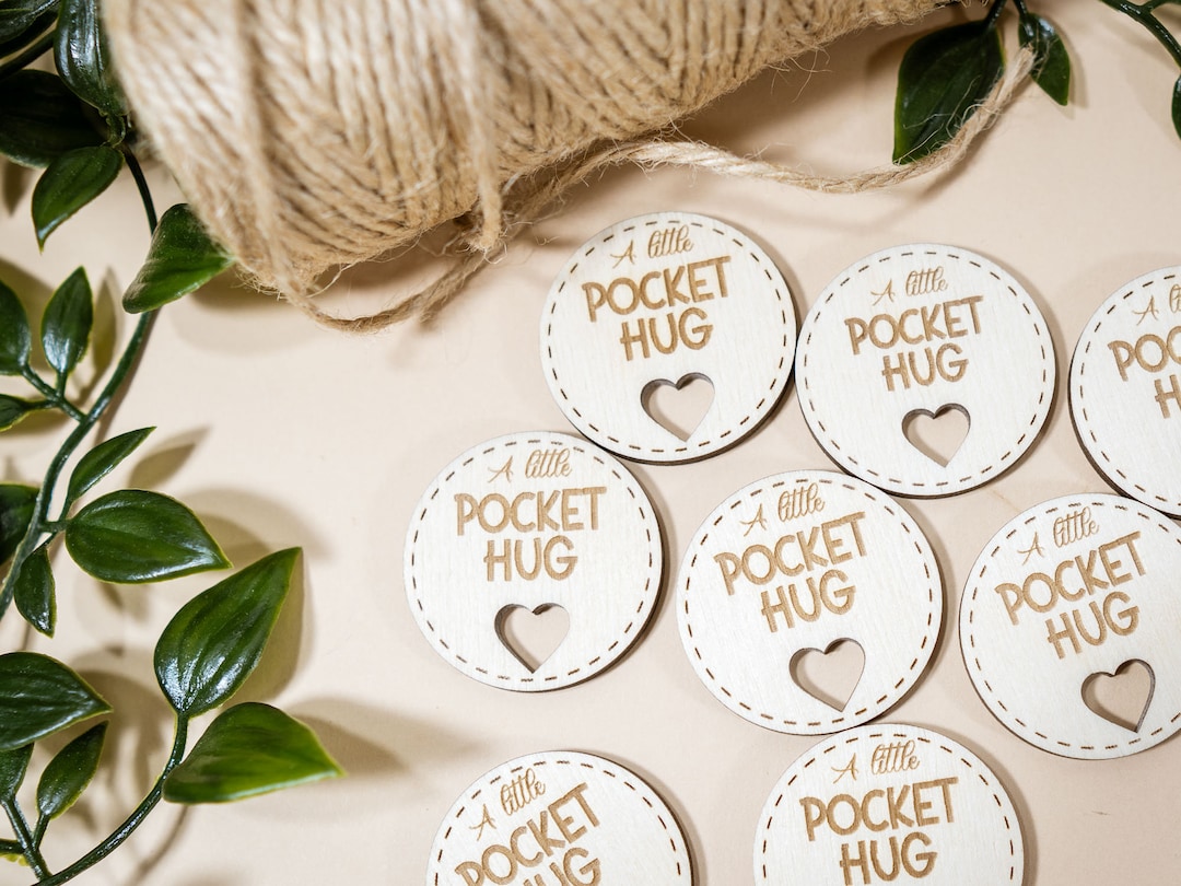 10 - 100 Pocket Hugs Tokens, Little Hug Token, Pocket Hug Wooden ...