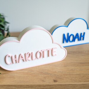 Freestanding Name on Cloud 3D Printed, Nursery Decor for Shelf, Free ...