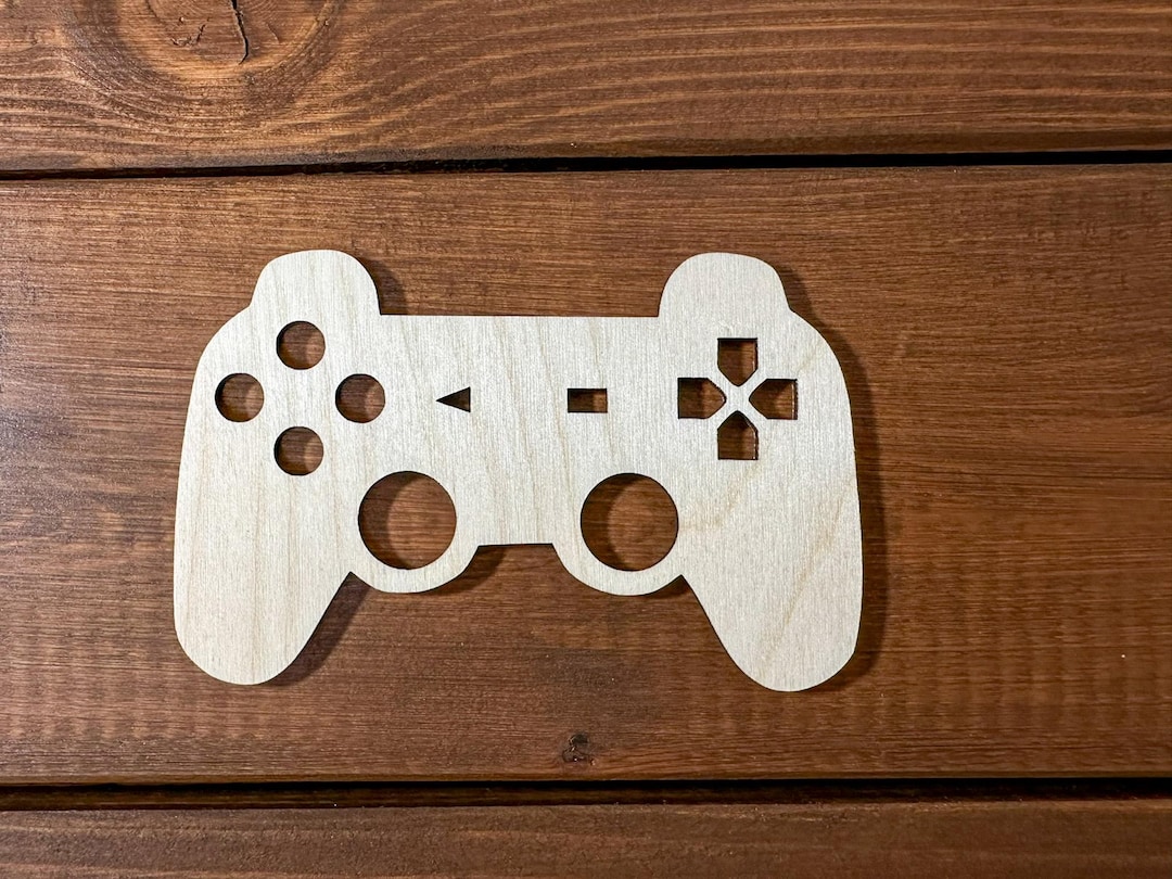 Game Controller Shape, Wooden Video Game Controller Cutout, Console ...