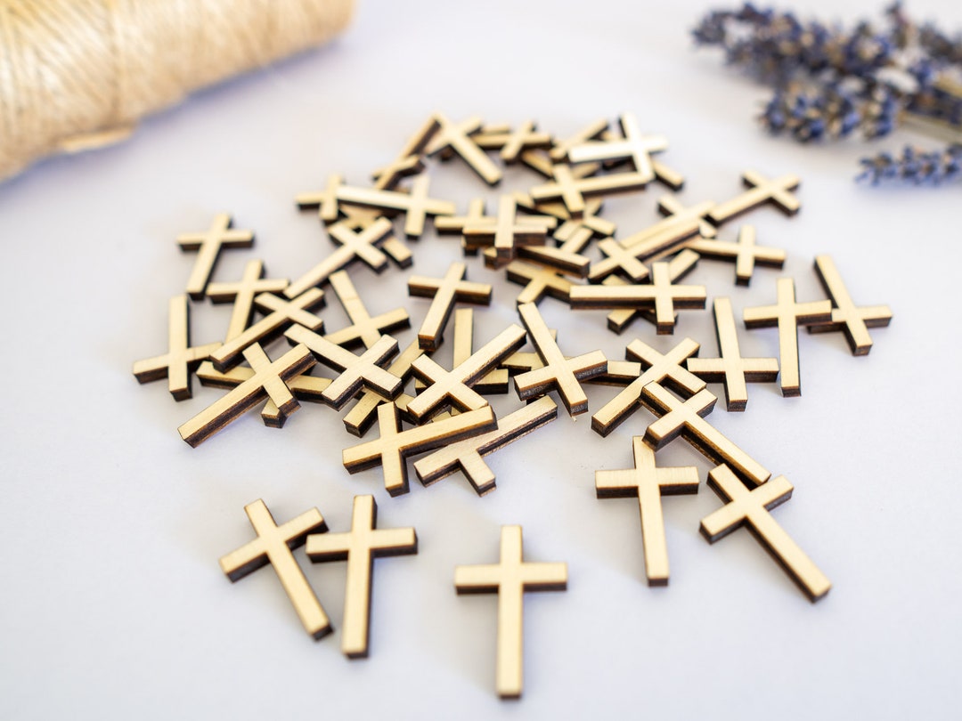 50x Small Wooden Crosses, Wood Cross Laser Cut, Acceossories, Tiny ...