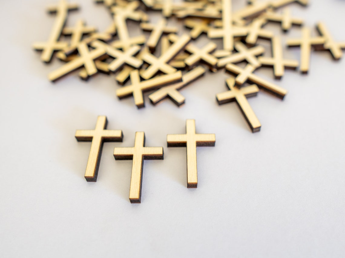 50x Small Wooden Crosses, Wood Cross Laser Cut, Acceossories, Tiny ...