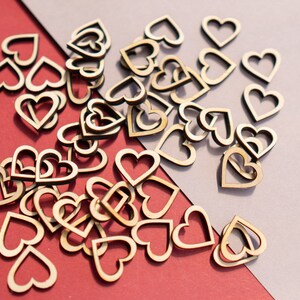 300 Scatter Decoration, Wood Heart, Table Decoration, Wedding ...