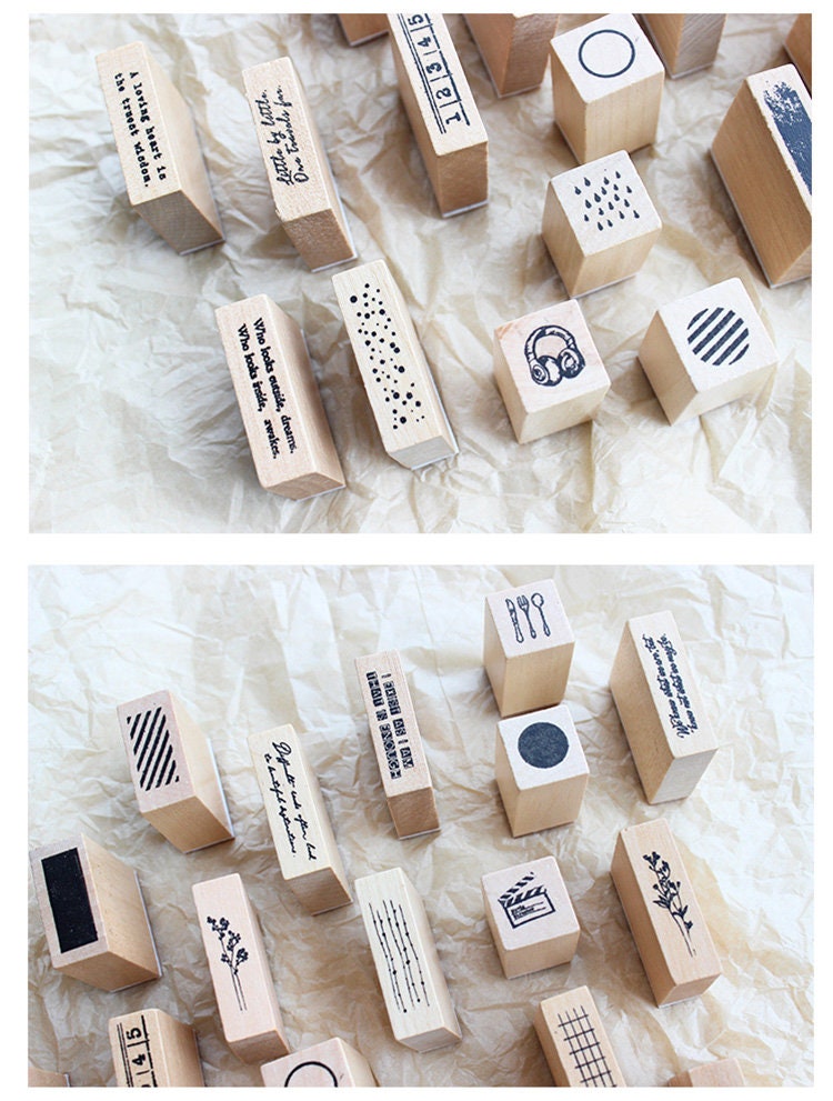 Wooden Lovely Rubber Stampsvariety of Design Patterns Stamps | Etsy