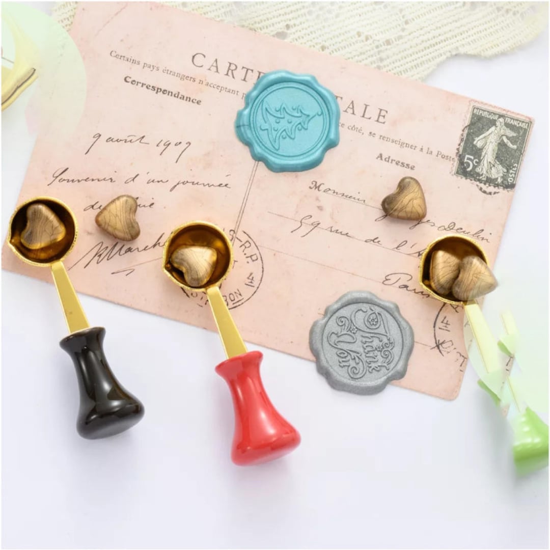 Mini Retro Sealing Wax Spoon Seal Stamp Metal Wax Melting Spoon ...