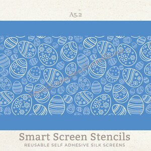 Seamless Easter Eggs Smartscreen Stencil Reusable, Self Adhesive Canvas ...