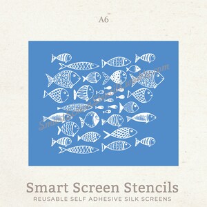 Cartoon Fishes, Silk Screen Stencil, Reusable Silkscreen, Cartoon ...