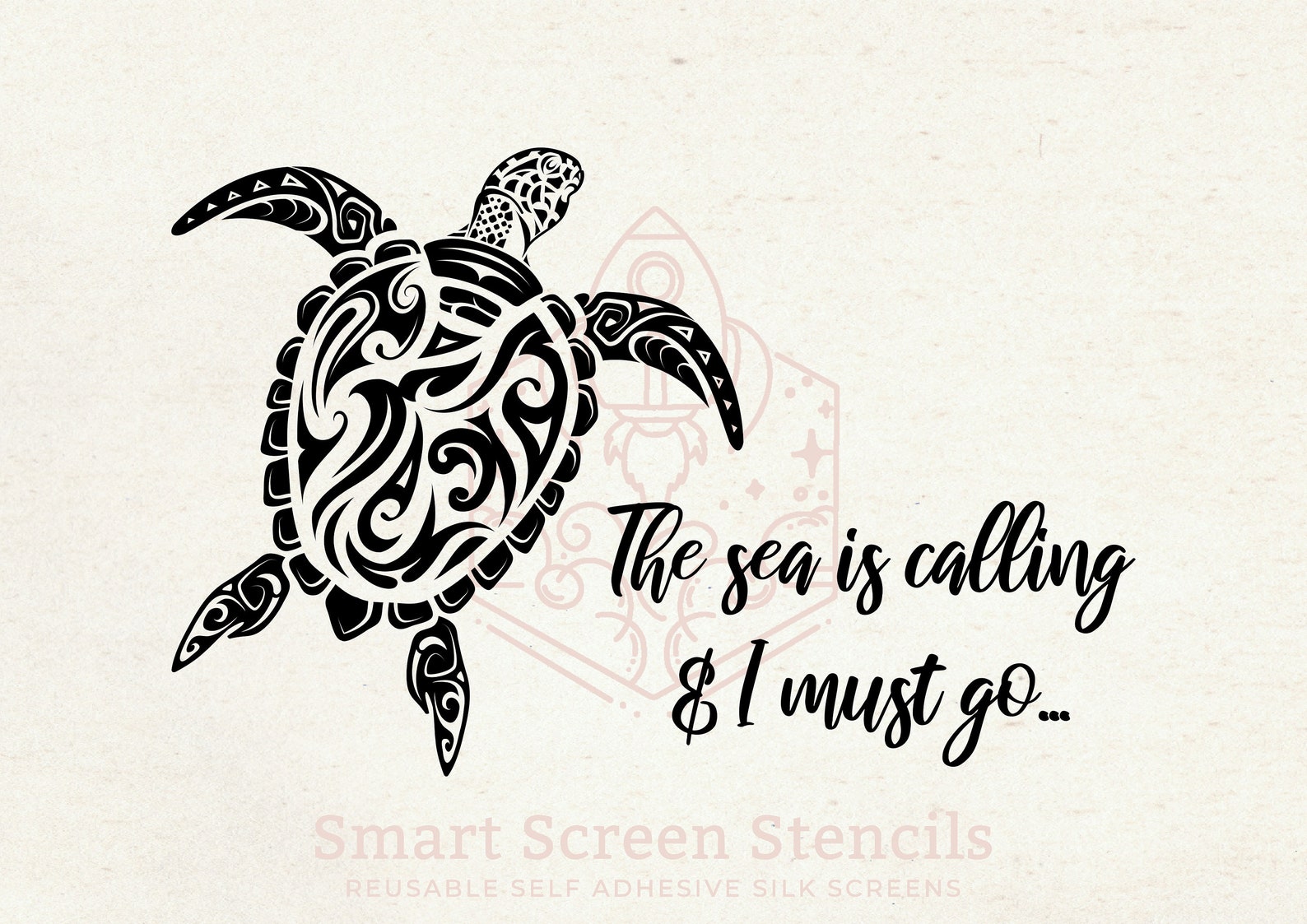 Tribal Sea Turtle SmartScreen Stencil Reusable Adhesive | Etsy