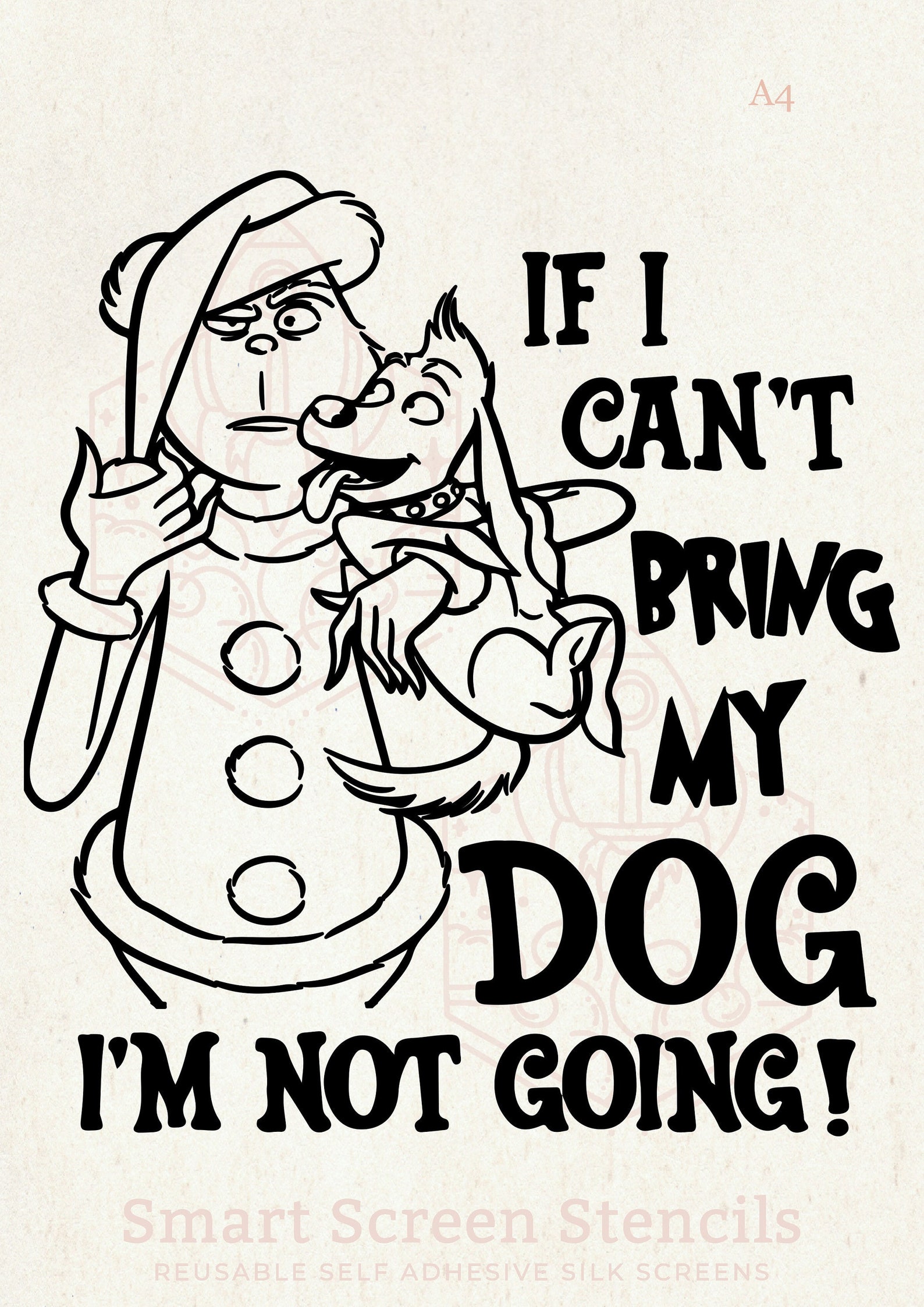 The Grinch Silkscreen Stencil Reusable Adhesive - Etsy