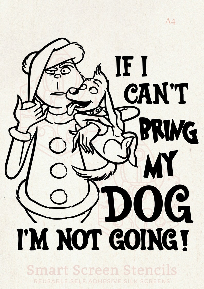 The Grinch Silkscreen Stencil Reusable Adhesive - Etsy