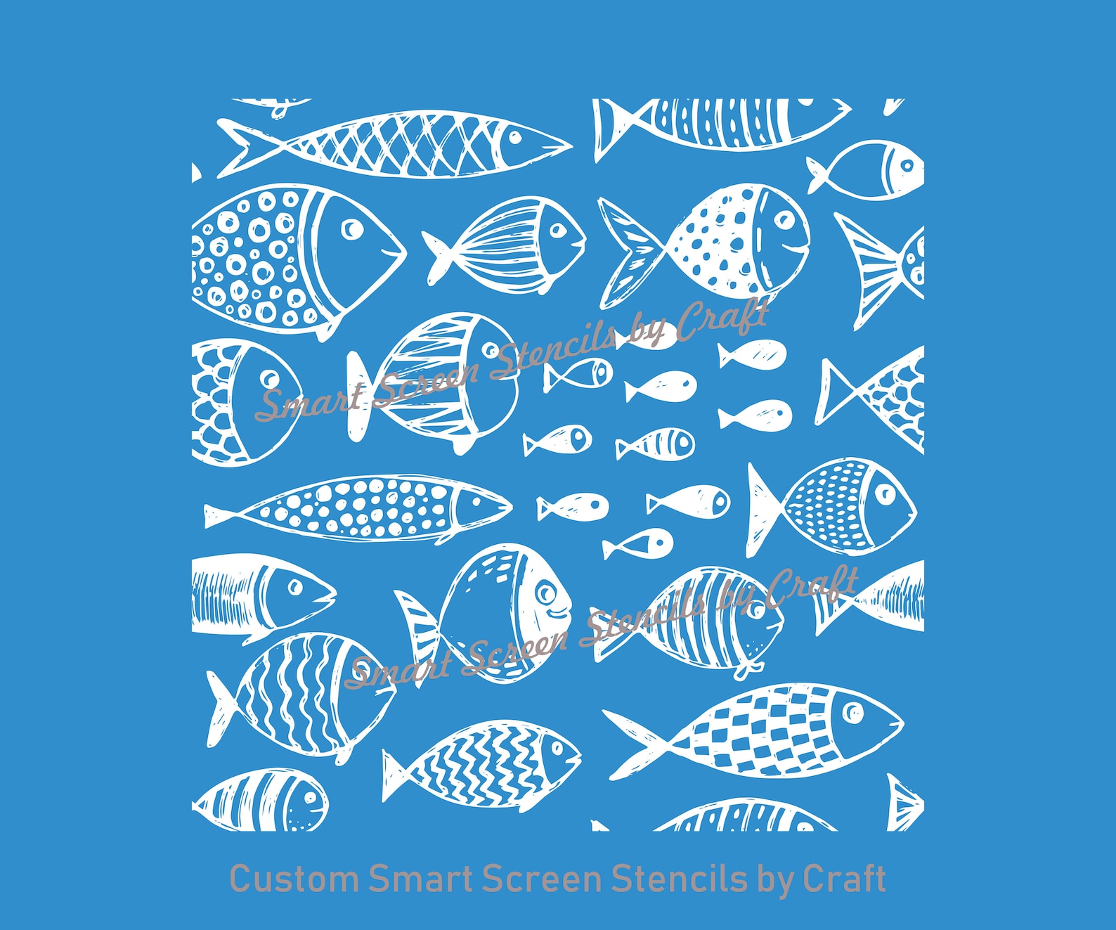 Cartoon Fishes, Silk Screen Stencil, Reusable Silkscreen, Cartoon ...