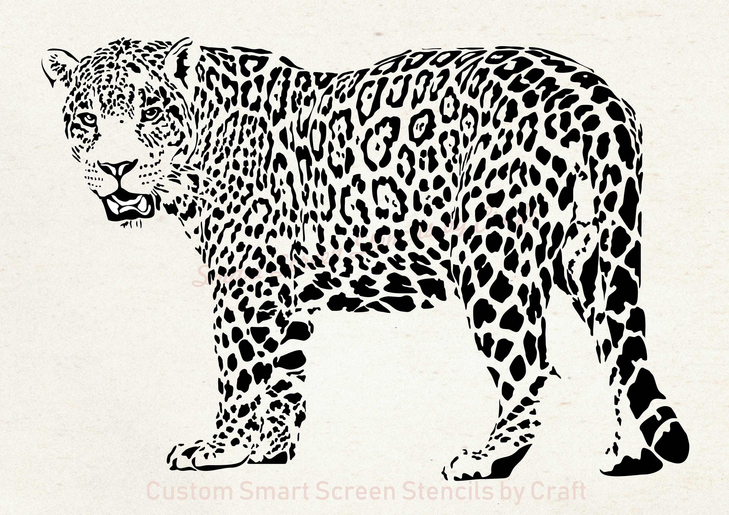 Hand Drawn Leopard Silkscreen Stencil - Reusable, Self Adhesive ...