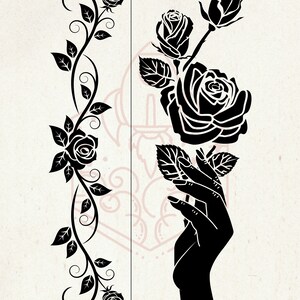 Handheld Roses Silkscreen Stencil - Reusable, Adhesive - Canvas, Cards ...