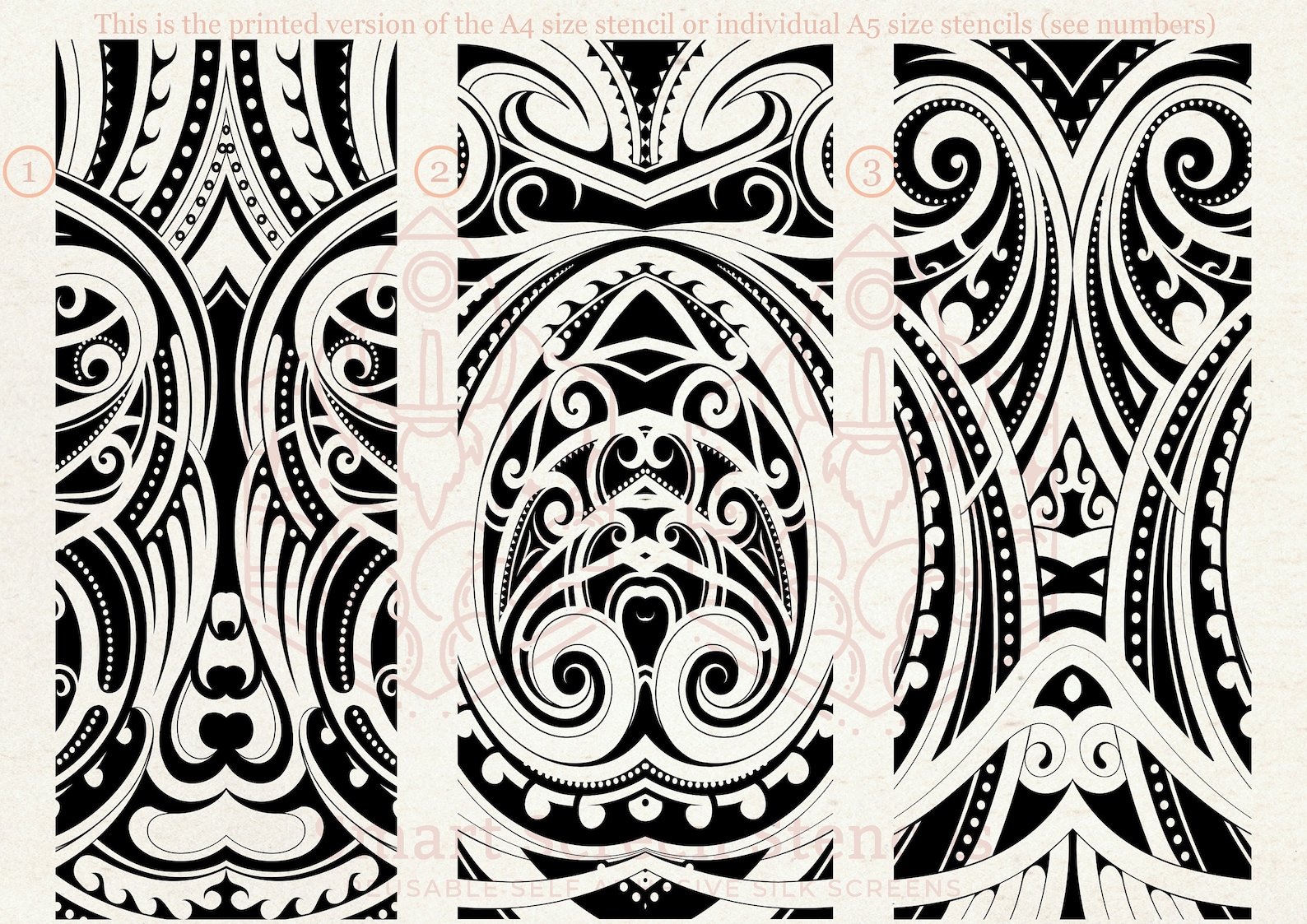 Tribal Maori Pattern Silkscreen Stencil Reusable Adhesive - Etsy