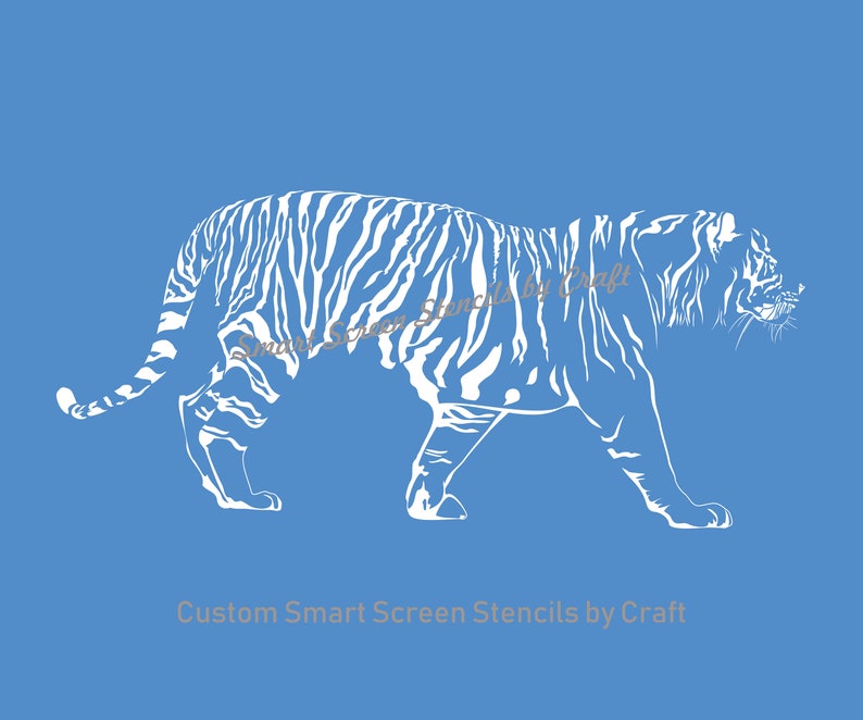 Hand drawn Tiger SilkScreen Stencil Reusable Seamless | Etsy