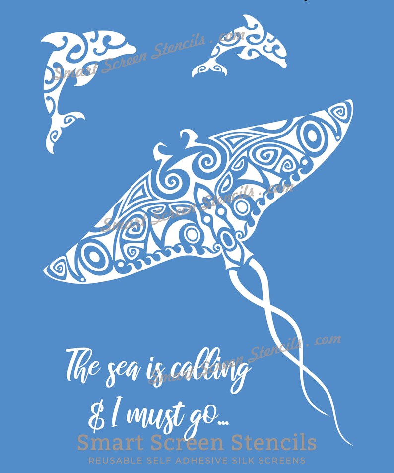 Tribal Manta Ray Smartscreen Stencil Reusable Adhesive - Etsy