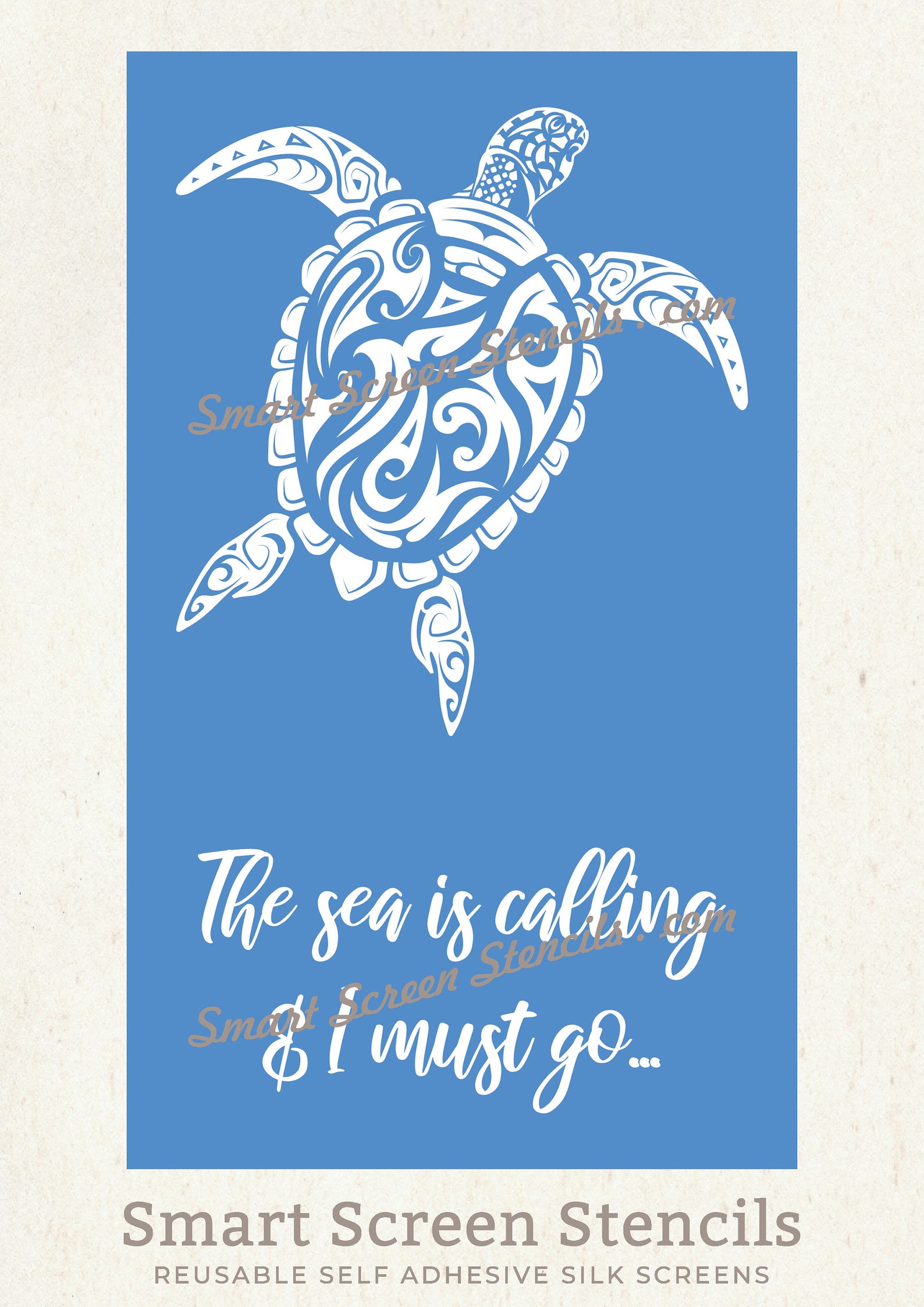 Tribal Sea Turtle SmartScreen Stencil Reusable Adhesive | Etsy