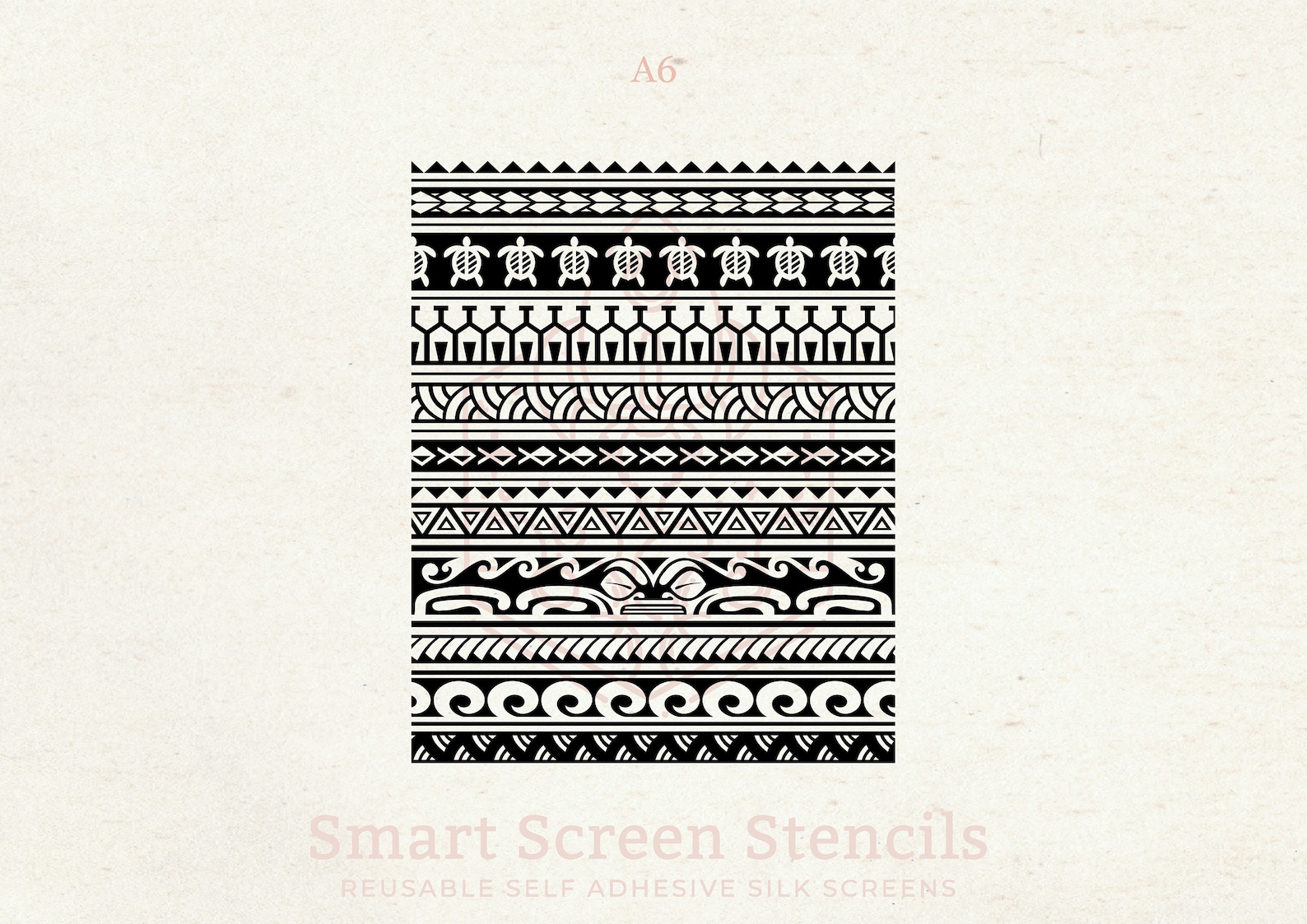 Native Tribal Pattern Silkscreen Stencil - Reusable, Adhesive - Canvas ...