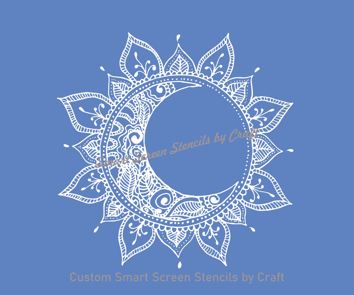 Boho Celestial Stencil, Sun and Moon Design, Reusable Silkscreen ...
