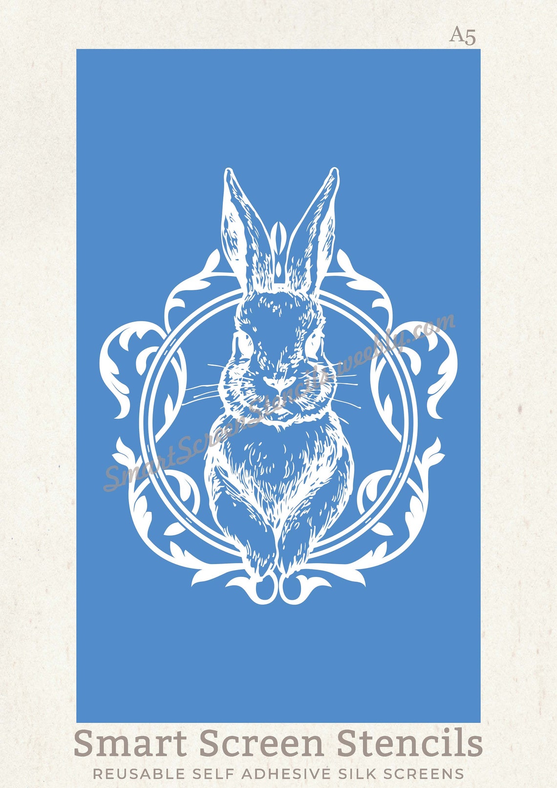 Bunny Rabbit Spring Wreath Silkscreen Stencil Reusable - Etsy