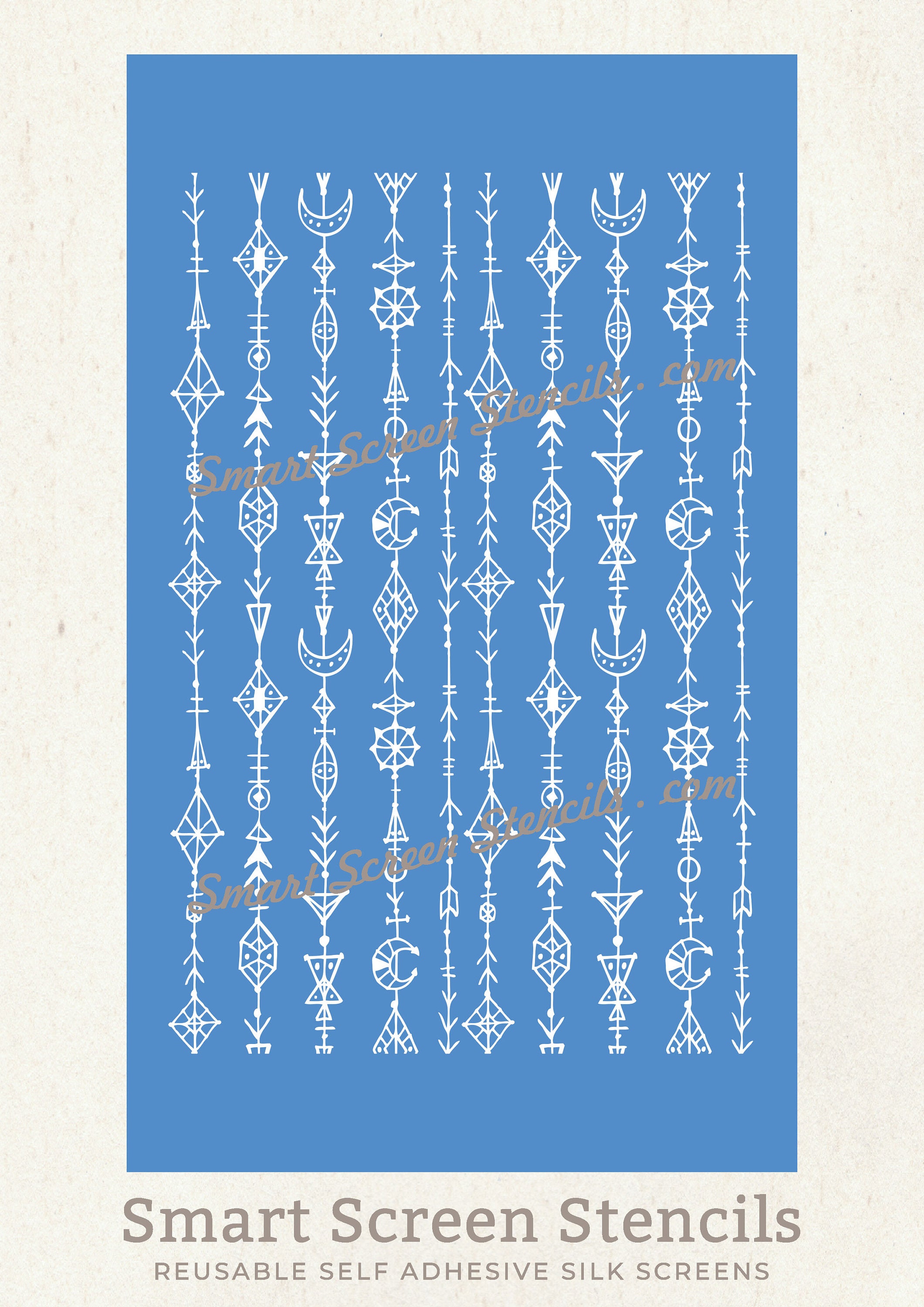Boho Linear Design Silkscreen Stencil Reusable Adhesive | Etsy