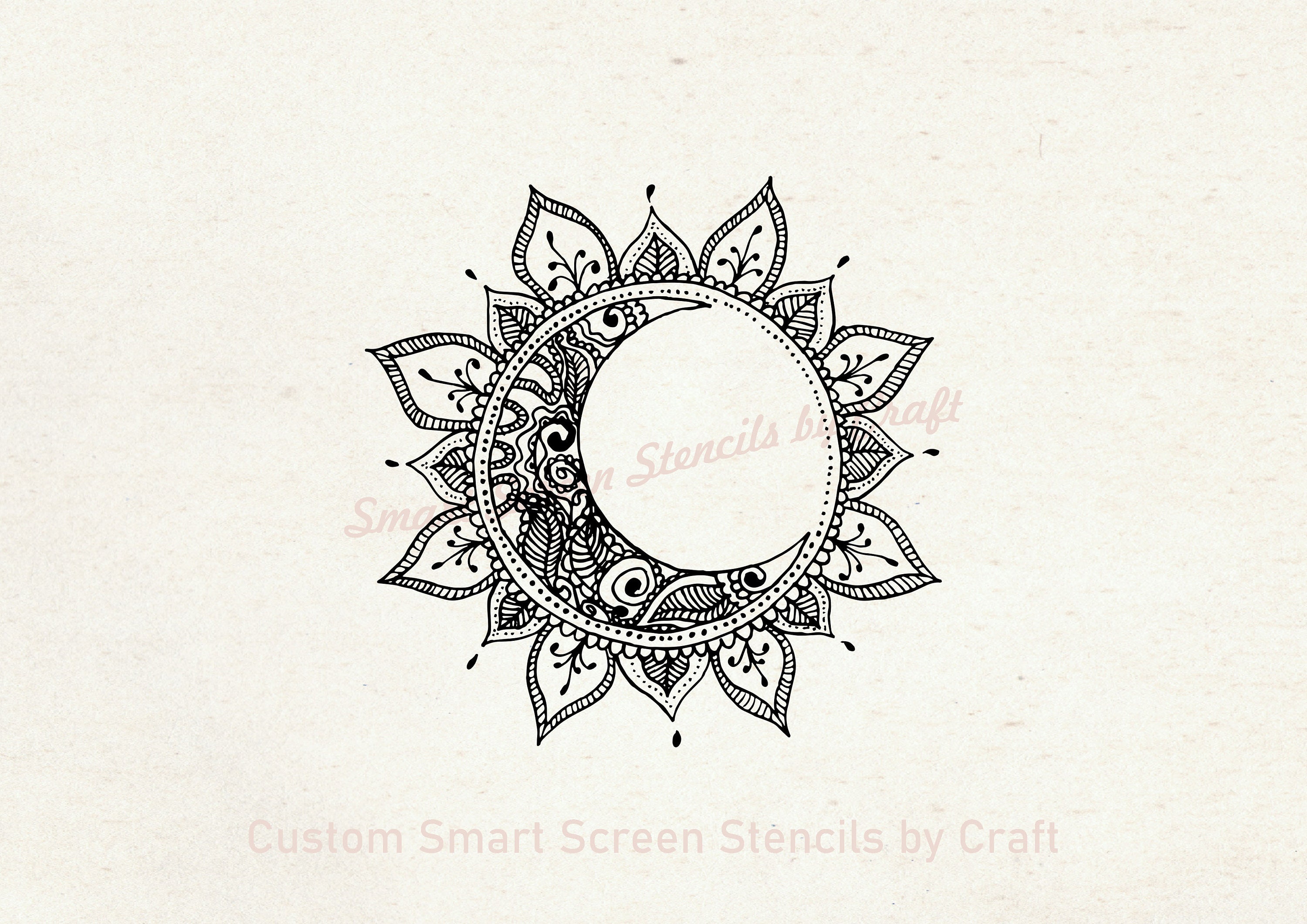 Boho Celestial Stencil, Sun and Moon Design, Reusable Silkscreen ...