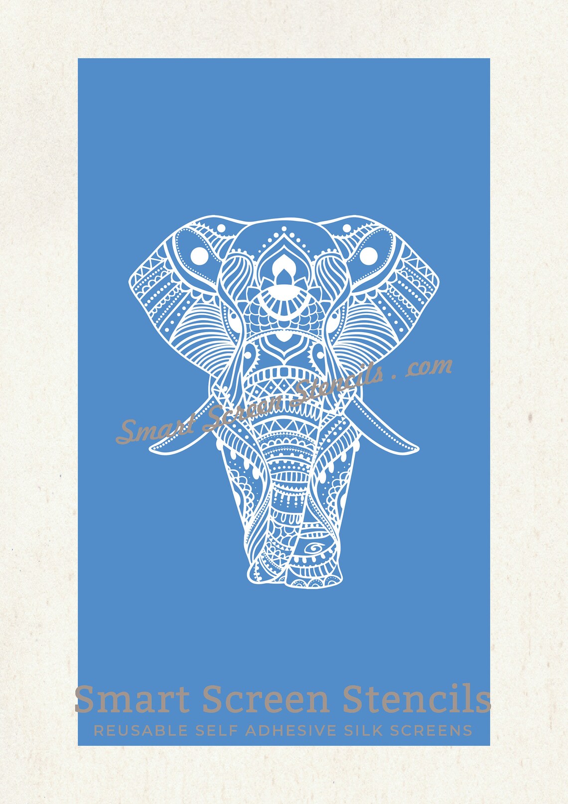 Mandala Elephant, Reusable Silkscreen, Mandala Screen Stencil, Elephant ...