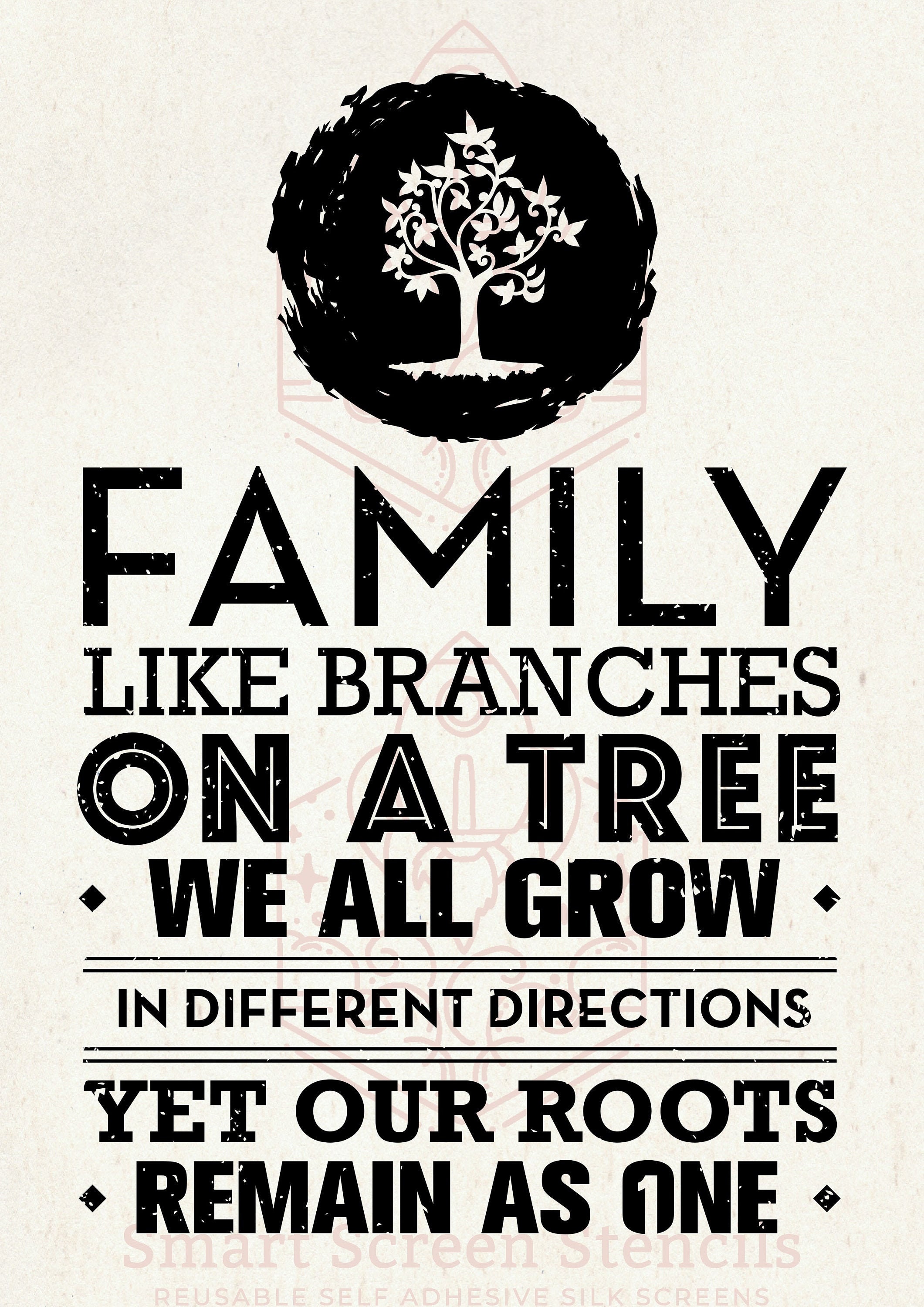 Family Tree Quote Silkscreen Stencil Reusable Self-Adhesive | Etsy
