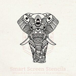 Mandala Elephant, Reusable Silkscreen, Mandala Screen Stencil, Elephant ...