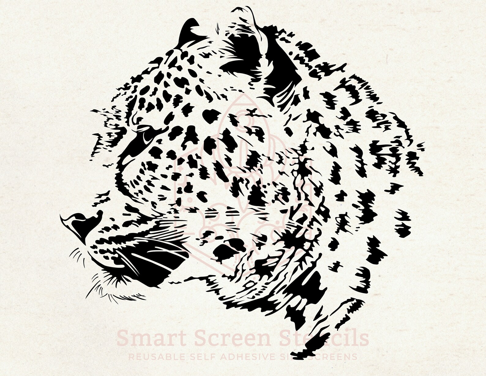 Hand-drawn Leopard Face SilkScreen Stencil Reusable | Etsy