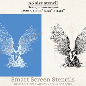 Beautiful Angel Smartscreen Stencil - Reusable, Self Adhesive - Canvas ...