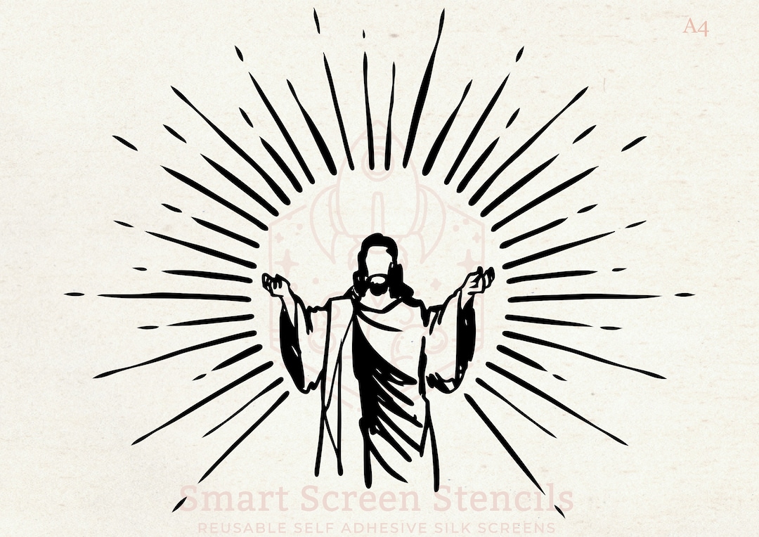 Jesus Christ Stencil, Reusable Silkscreen, Screen Printing Stencil, Son ...