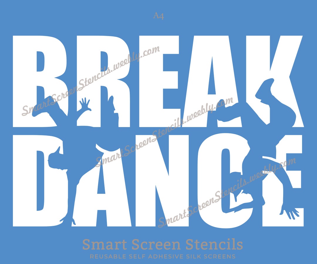Breakdance B-boying Silkscreen Stencil Reusable, Adhesive Textile ...