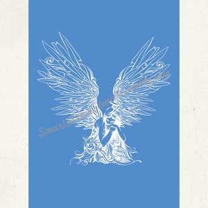 Beautiful Angel Smartscreen Stencil - Reusable, Self Adhesive - Canvas ...