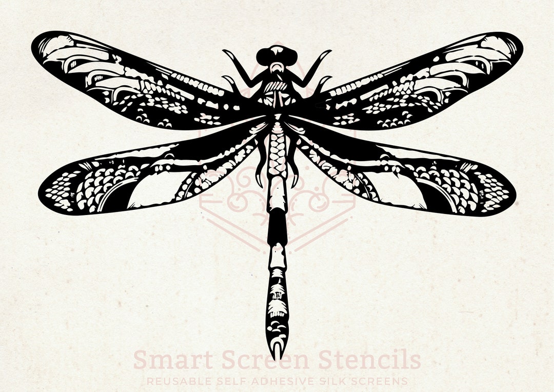 Dragonfly Silkscreen Stencil - Custom, Reusable, Adhesive - Canvas ...
