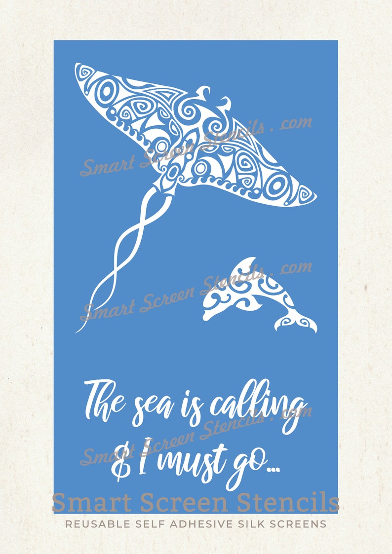 Tribal Manta Ray Smartscreen Stencil Reusable Adhesive - Etsy