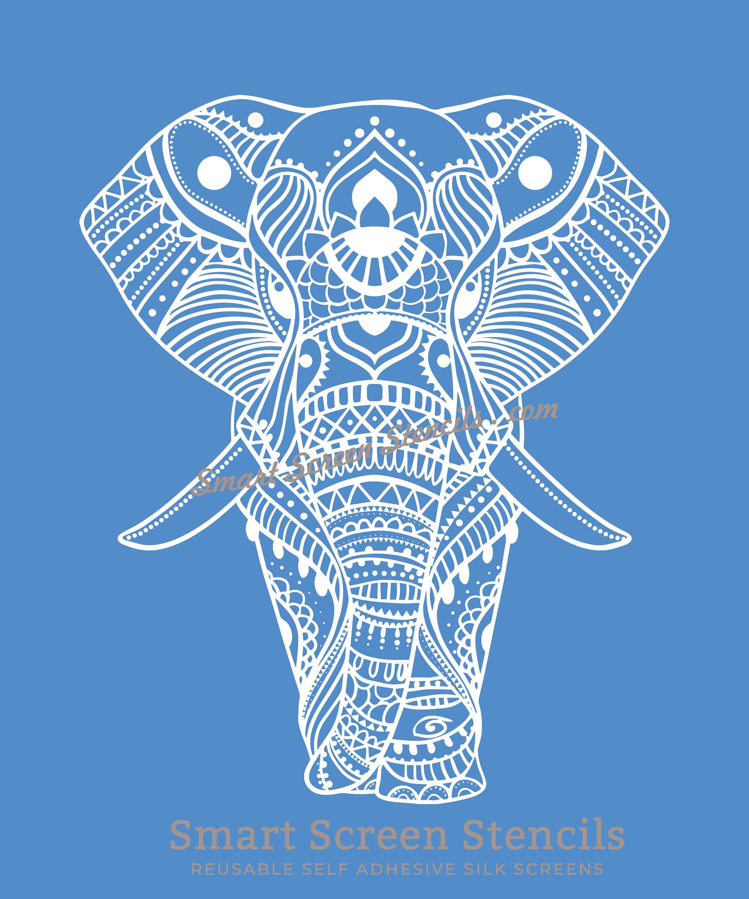 Mandala Elephant, Reusable Silkscreen, Mandala Screen Stencil, Elephant ...