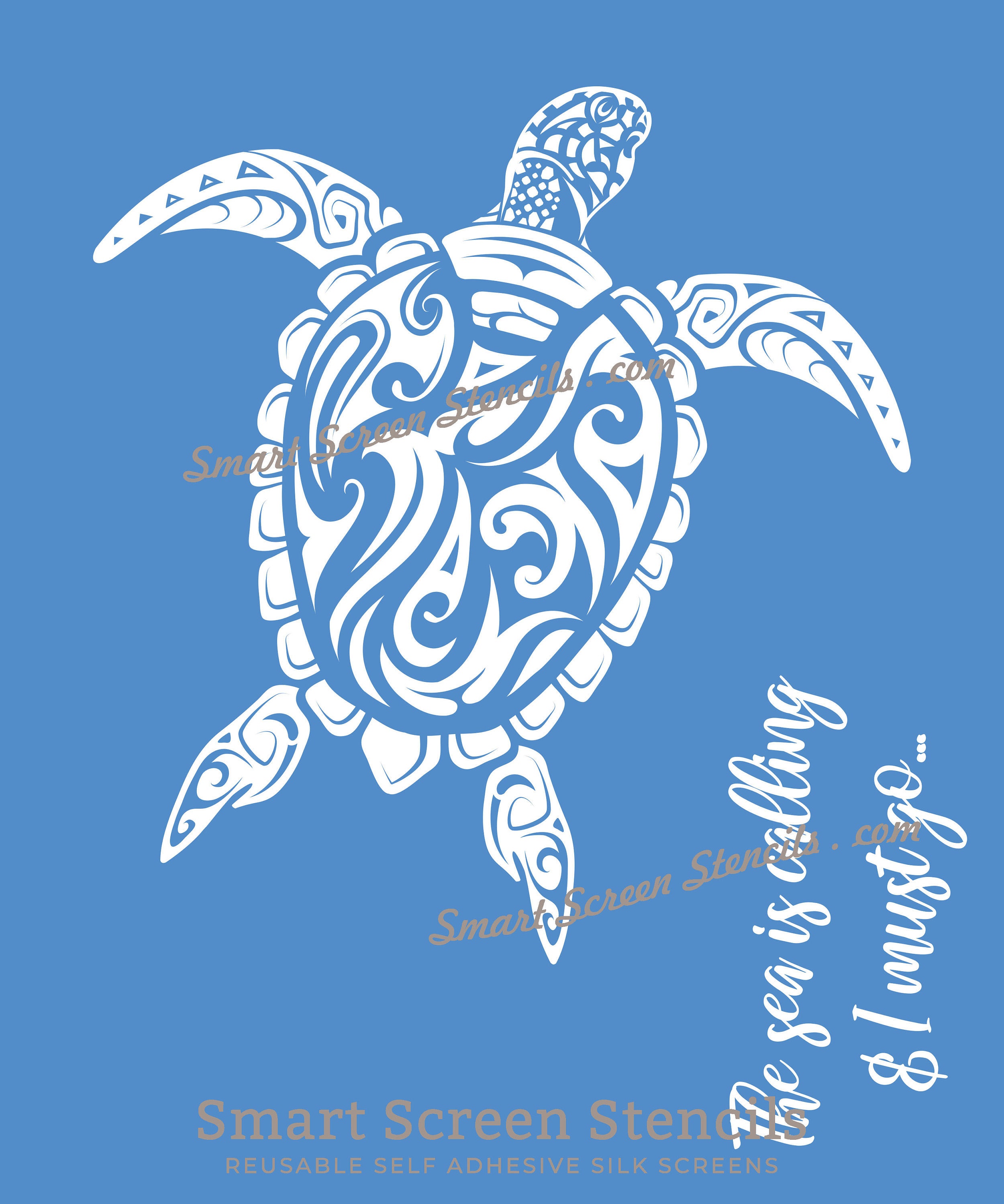 Tribal Sea Turtle Stencil