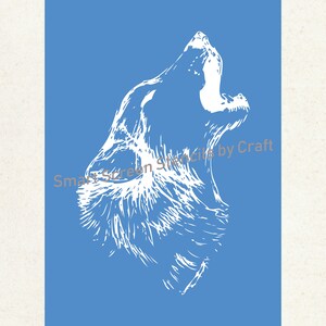 Howling Wolf Silkscreen Stencil - Reusable, Selfadhesive - Canvas ...