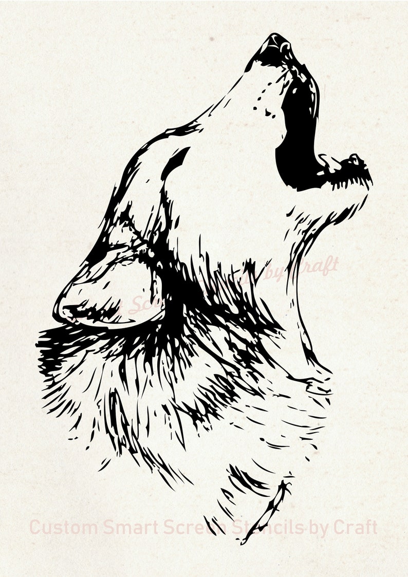 Howling Wolf Silkscreen Stencil Reusable Selfadhesive - Etsy