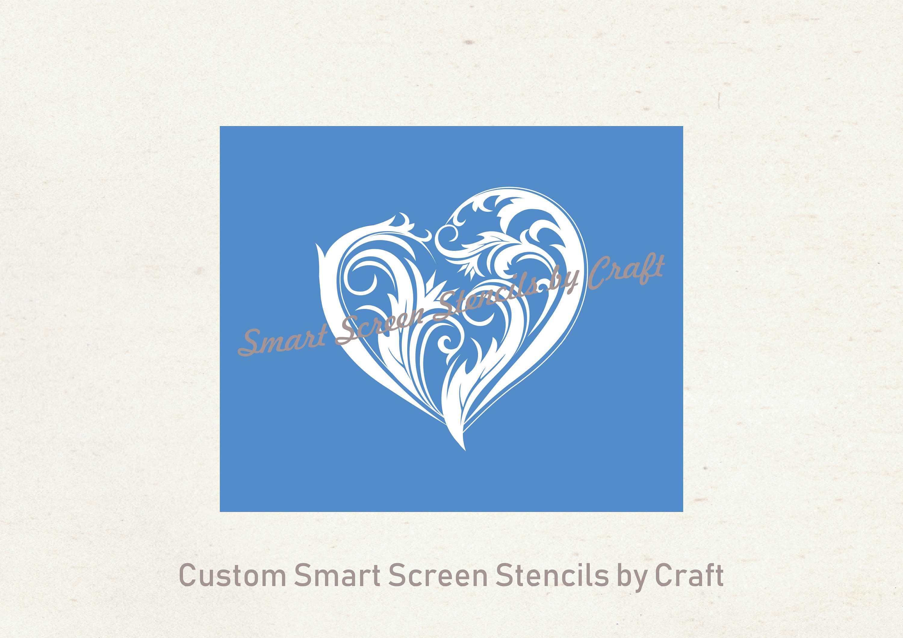 Edgy Swirl Heart Silkscreen Stencil Reusable Self adhesive | Etsy