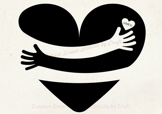 Hug in a Heart SmartScreen Stencil Reusable Self adhesive | Etsy