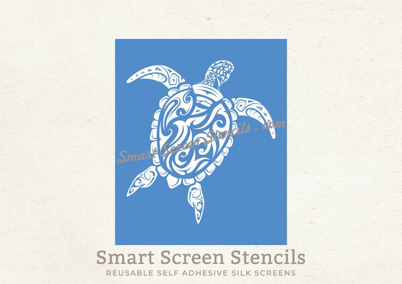 Tribal Sea Turtle SmartScreen Stencil Reusable Adhesive | Etsy